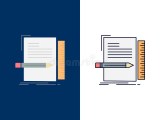 Code Coding File Programming Script Flat Color Icon Vector Stock