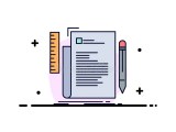 Code Coding File Programming Script Flat Color Icon Vector Stock