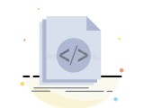 Code Coding File Programming Script Flat Color Icon Vector Stock