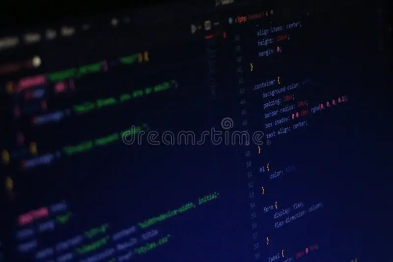 Computer Code Language On A Computer Screen Closeup Image Simple - Premium Landscape Illustration Gallery - HD