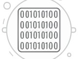 Computer Science Icon With Binary Code Numbers Representing Digital