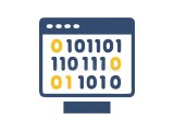 Computer Screen Displaying Binary Code With Colored Highlighting Stock