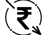 Cost Reduction Decrease Rupee Icon Vector Symbol Isolated On