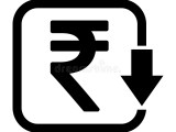 Cost Reduction Decrease Rupee Icon Vector Symbol Isolated On