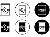 Crude Oil Price Decrease Icon Collection Of Outline Thin Line Symbol Or