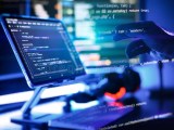 Cyber Space Concept Programming Code On Computer Screen Abstract