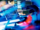 Cyber Space Concept Programming Code On Computer Screen Abstract