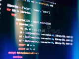 Cyber Space Concept Programming Code On Computer Screen Abstract