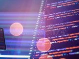 Cyber Space Concept Programming Code On Computer Screen Abstract