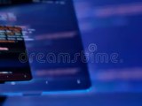 Cyber Space Concept Programming Code On Computer Screen Abstract
