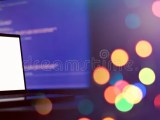 Cyber Space Concept Programming Code On Computer Screen Abstract