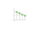 Decrease Chart Drop Graph Icon Vector In Flat Style Stock Vector