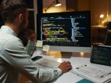 Developer Looking At Programming Code Stock Photo Image Of Formalwear