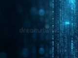 Digital Binary Code Flowing On A Blue Screen Representing Data