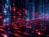 Digital Code Cascade Binary Data Streams In Matrix Background Stock
