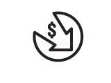 Dollar Arrow Decrease Rate Icon Money Arrow Symbol Economy Stretching