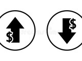 Dollar Arrow Up And Down Icon On Circle Line Usd Currency Increase And