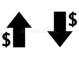 Dollar Arrow Up And Down Icon Usd Currency Increase And Decrease