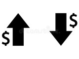 Dollar Arrow Up And Down Icon Usd Currency Increase And Decrease Sign