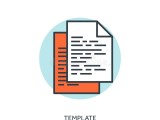 Flat Lined Template Icon Program Code Programming Coding Stock