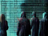 A Glitch In The Matrix With Digital Code And Binary Patterns Stock