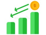 Icon Dollar Money Decrease Or Down Inflation Currency Stock Vector