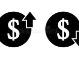 Increase And Decrease Dollar Price Icon Up And Down Currency Arrow