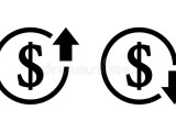 Increase And Decrease Dollar Price Icon Up And Down Currency Value