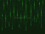 Numbers On The Screen Digital Stream Of Binary Code Binary Code