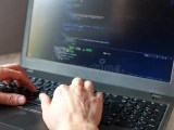 It Coder Programmer Use Laptop Computer Typing Coding On Notebook