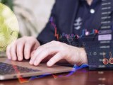 Programmer At Home Writes Programming Code Script On Virtual Screen