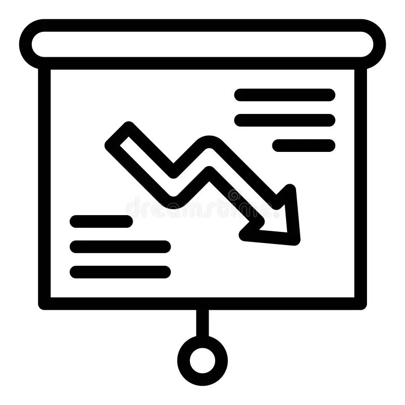 Projection Screen With Decrease Arrow Icon Bankruptcy Related Vector - Premium Nature Texture Gallery - HD