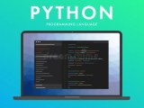 Python Programming Language Concept With Modern Big Text Or Word And