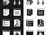 Set Binary Code Clipboard With Checklist Processor Headphones