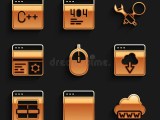 Set Computer Mouse Browser Window Web Development Cloud Technology