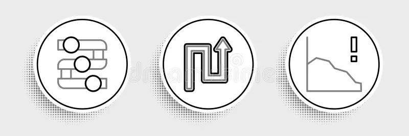 Set Arrow And Financial Growth Decrease Icon Vector Image - Classic City Art - 8K