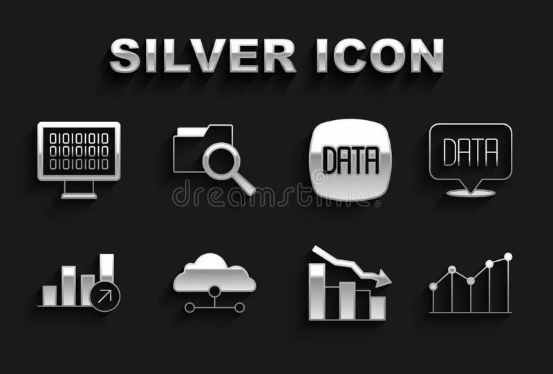 Set Line Data Analysis Financial Growth Decrease Binary Code Pie - Gradient Texture Collection - Full HD Quality