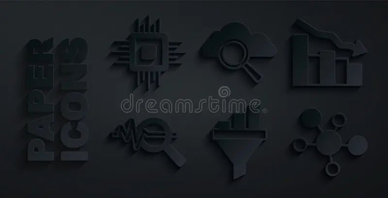 Set Line Data Analysis Financial Growth Decrease And Mind Map - Landscape Picture Collection - High Resolution Quality