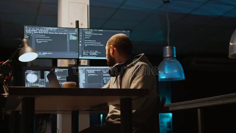 Software Developer Programming Firewall Security On Multiple Monitors - Best Geometric Patterns in Desktop