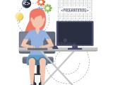 Web Developer Working On Computer Programming Coding Stock Vector