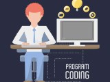 Web Developer Working On Computer Programming Coding Stock Vector