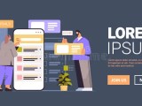 Web Developers Couple Creating Program Code On Smartphone Screen