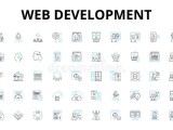 Web Development Linear Icons Set Html Css Javascript Php Python