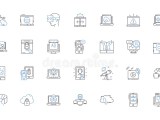 Web Technology Line Icons Collection Html Css Javascript Php