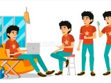Junior Coder Character Vector Working Male It Startup Business