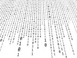 Binary Code Zero One Flowing Radiating Pattern Background Image Of