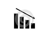 Down Graph Chart Arrow Drop Icon Decrease Downward Vector Market