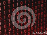 Technological Digital Binary Data Glitch Background With Binary Code
