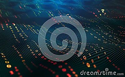 Waves Of Computer Code Binary Code Big Data Information Field Binary - Mountain Wallpapers - Elegant Retina Collection