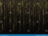 Binary Code Background Yellow Program Code In Matrix Style Stock